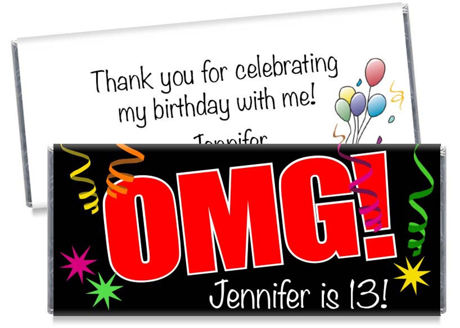 OMG Girl's Birthday Personalized Candy Bar Wrappers OMG | Etsy