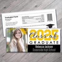 Printable Candy Bar Wrappers | Gold Black Congrats Graduate Graduation ...