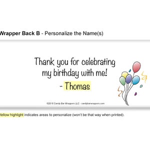 Happy Birthday Candy Bar Wrappers With Confetti - Personalized Birthday ...
