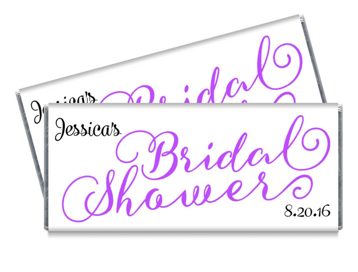 Set of 12 Script Bridal Shower Candy Bar Wrappers - Etsy