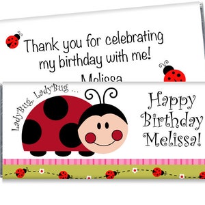 Ladybug Girl Birthday Party Candy Bar Wrapper Favors Ladybug Candy Bar ...