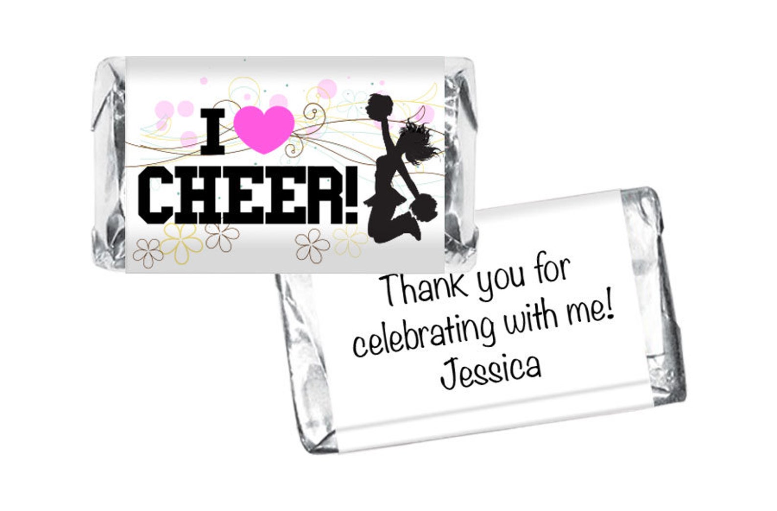 I Heart Cheer Mini Candy Bar Labels Cheer Labels for - Etsy