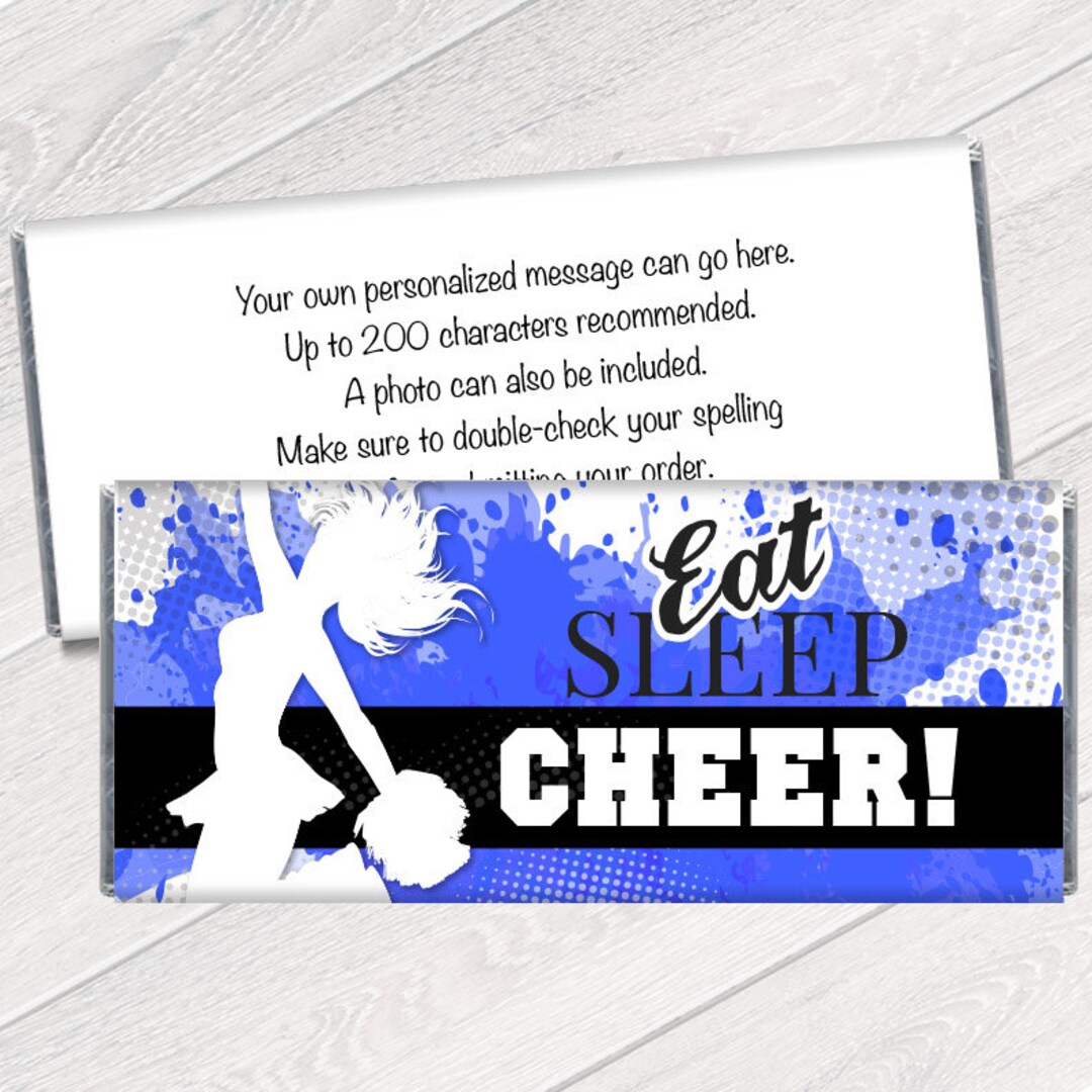 Eat Sleep Cheer Candy Bar Wrappers - Many Color Choices - Personalized ...