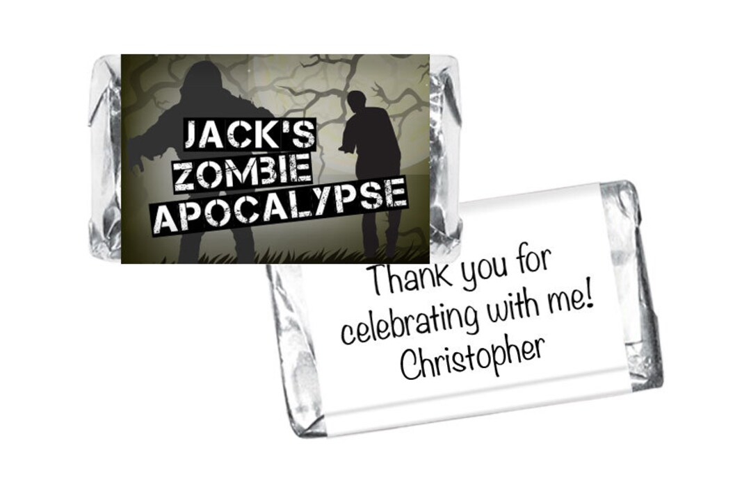 Zombie Apocalypse Mini Candy Bar Labels. Zombie Apocalypse - Etsy