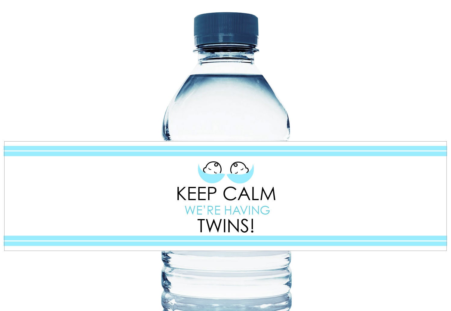 Keep Calm We're Having Twins Water Bottle Labels - Favors for a Twin ...