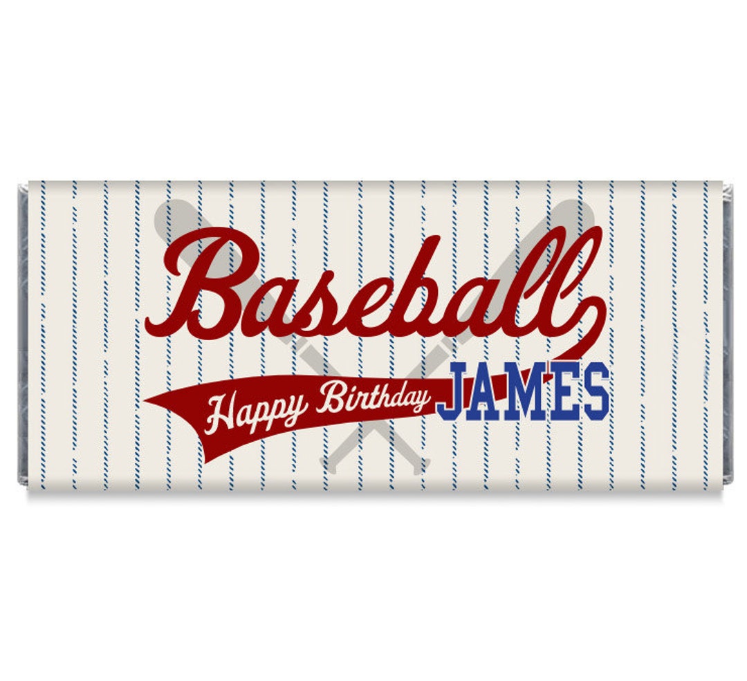 Baseball Birthday Party Personalized Candy Bar Wrappers Baseball ...