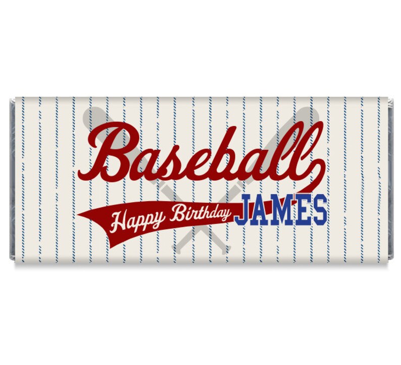 Baseball Birthday Party Personalized Candy Bar Wrappers - Etsy