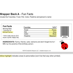 Ladybug Girl Birthday Party Candy Bar Wrapper Favors Ladybug Candy Bar ...