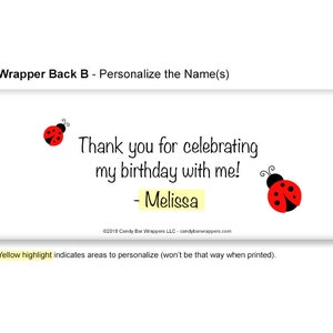 Ladybug Girl Birthday Party Candy Bar Wrapper Favors Ladybug Candy Bar ...