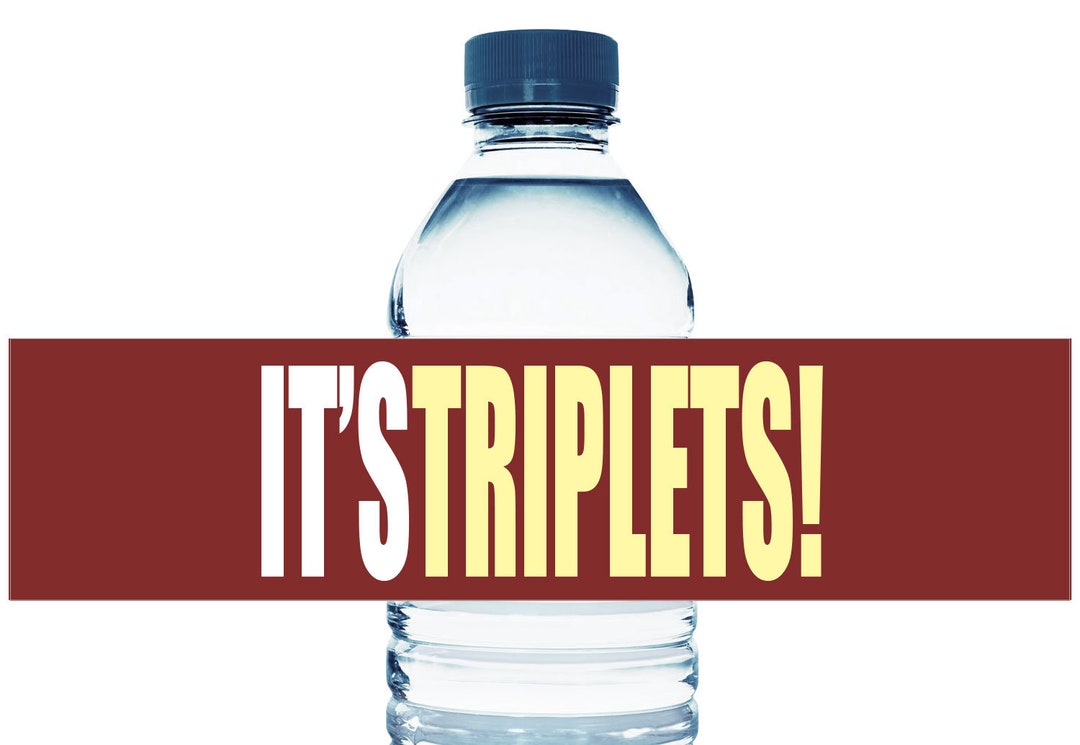 It's Triplets Water Bottle Labels - Favors for a Triplet Baby Shower ...