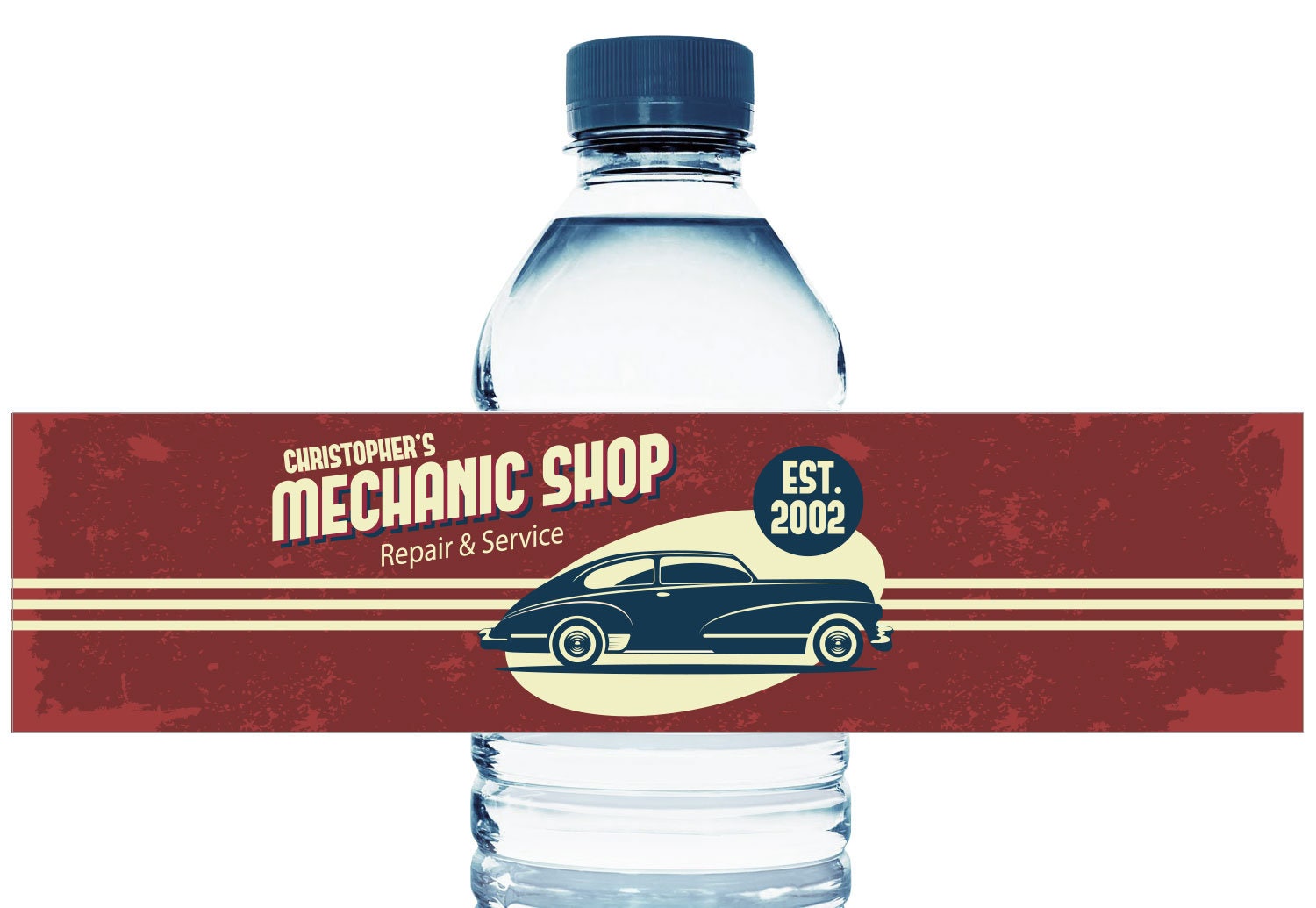 Personalized Mechanic Shop Car Water Bottle Labels. Car Party ...