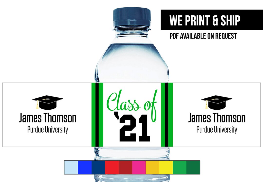 Class of '25 Graduation Water Bottle Labels - Graduation Water Bottle ...