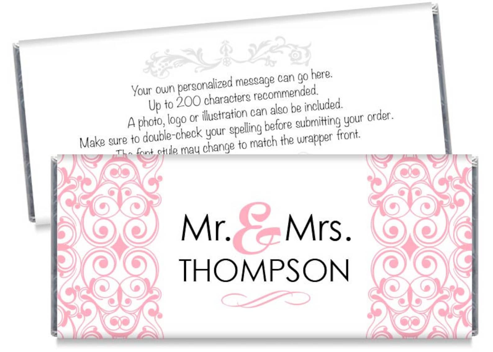 Wedding Candy Bar Wrappers With Floral Illustration - Etsy