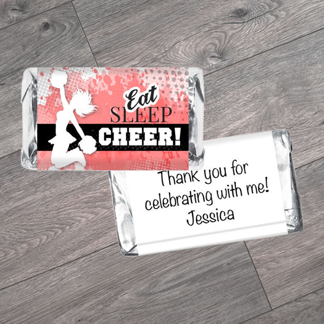 Eat Sleep Cheer Mini Candy Bar Labels - Eat Sleep Cheer Wrappers for ...