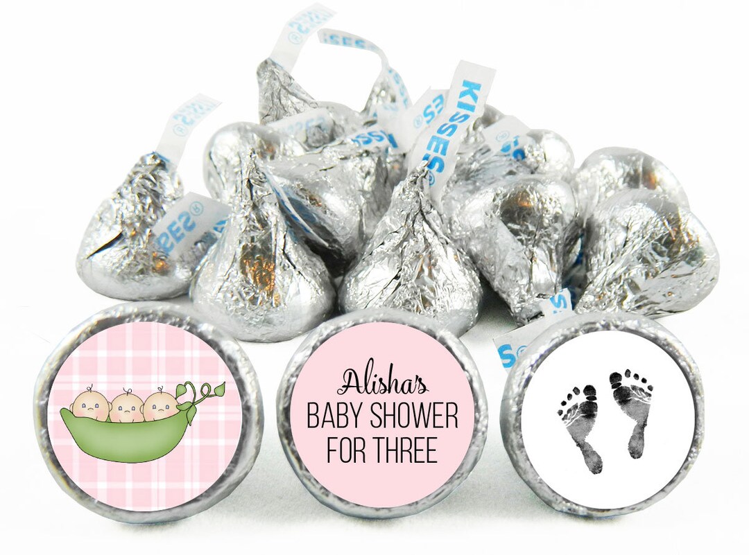 Set of 108 - Sweetpea Triplet Stickers for Hershey's Kisses. Triplet ...