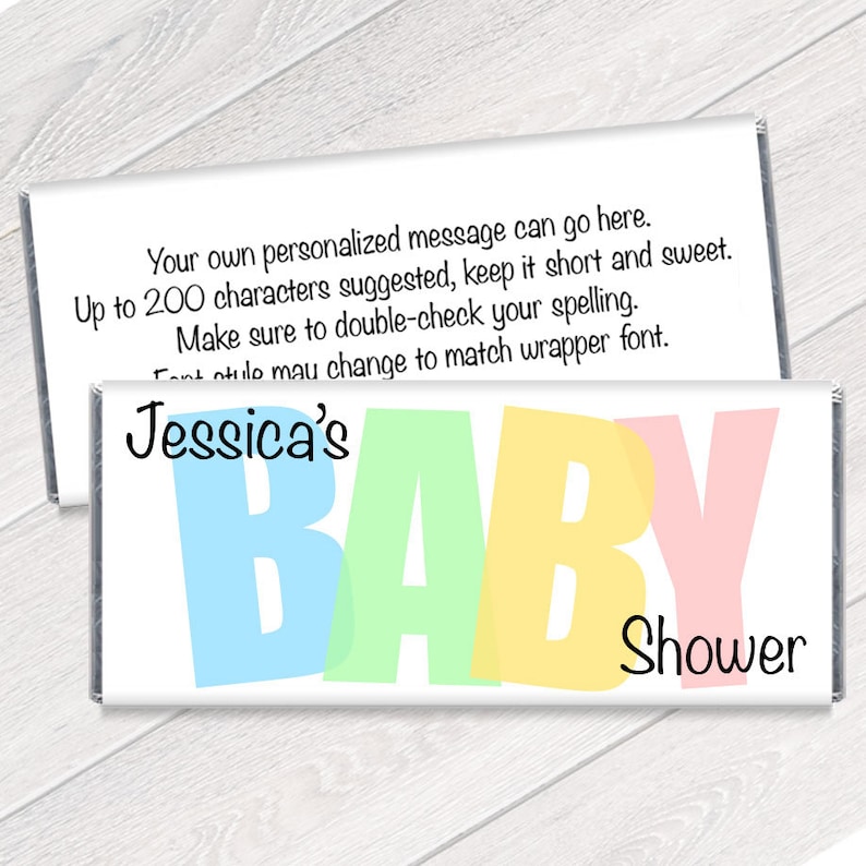 Personalized Candy Bar Wrappers: Baby Shower Favors - Set of 12 - Etsy