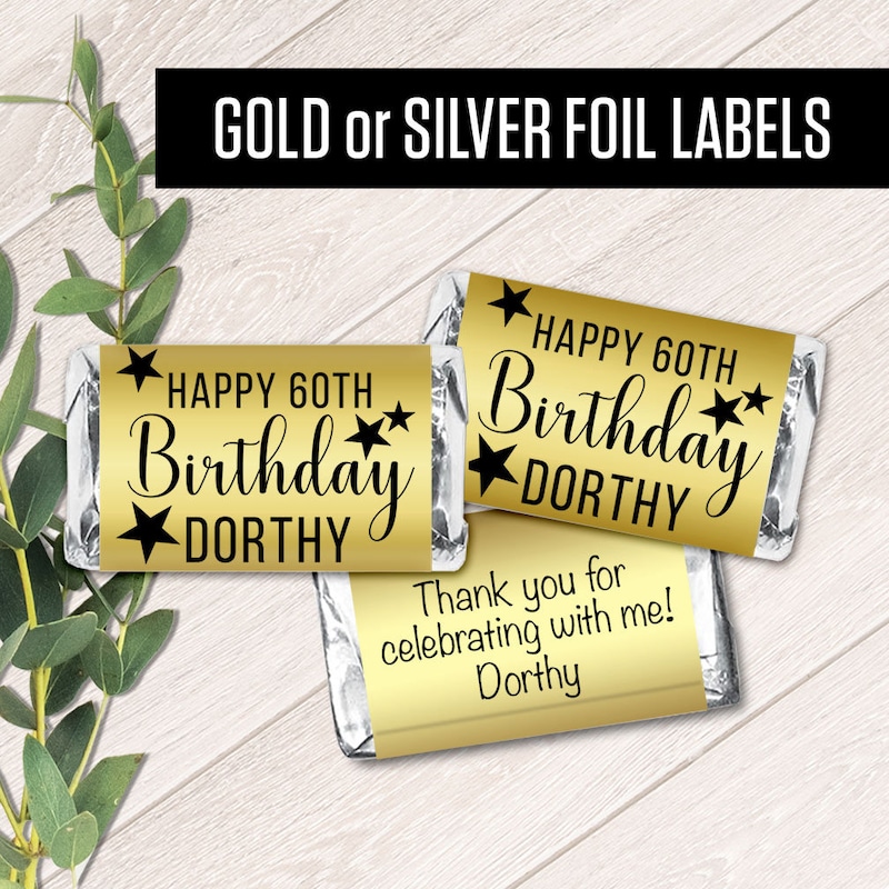 Happy 60th Candy Stickers - Etsy