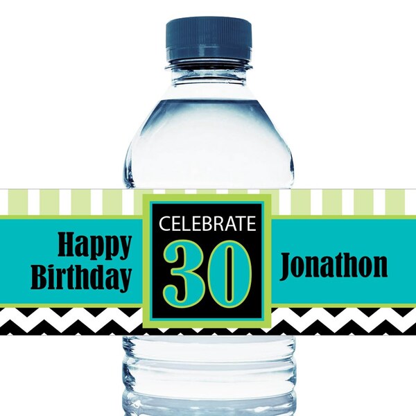 Chevron Water Bottle Labels - Etsy