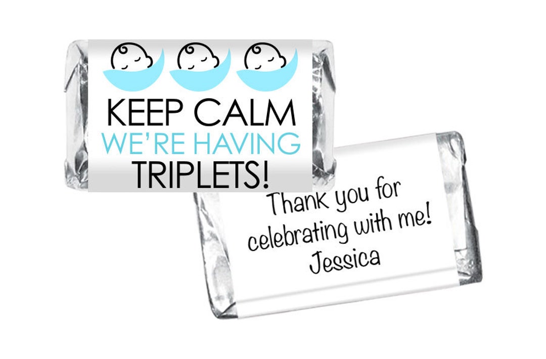 Keep Calm We're Having Triplets Mini Candy Bar Labels Triplet Mini ...