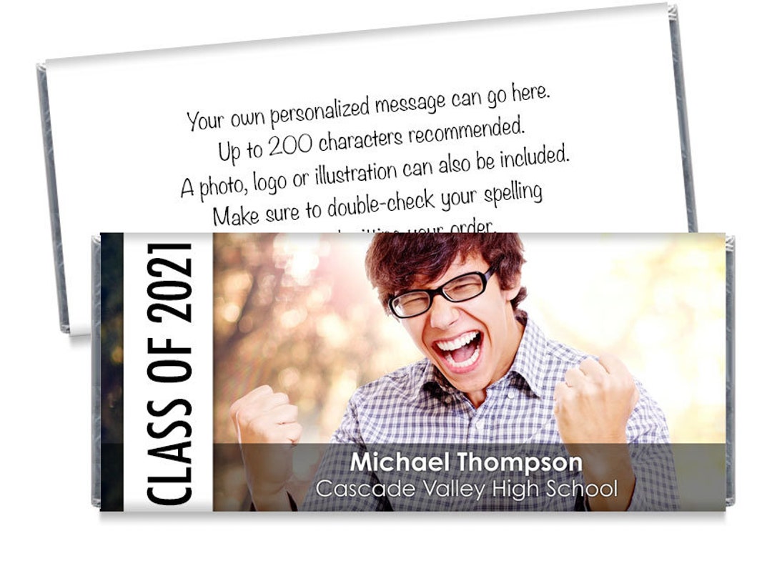 Graduation Personalized Candy Bar Wrappers With Photo Photo - Etsy