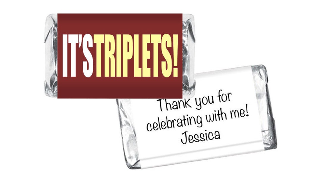 It's Triplets Mini Candy Bar Labels Triplet Mini Candy - Etsy