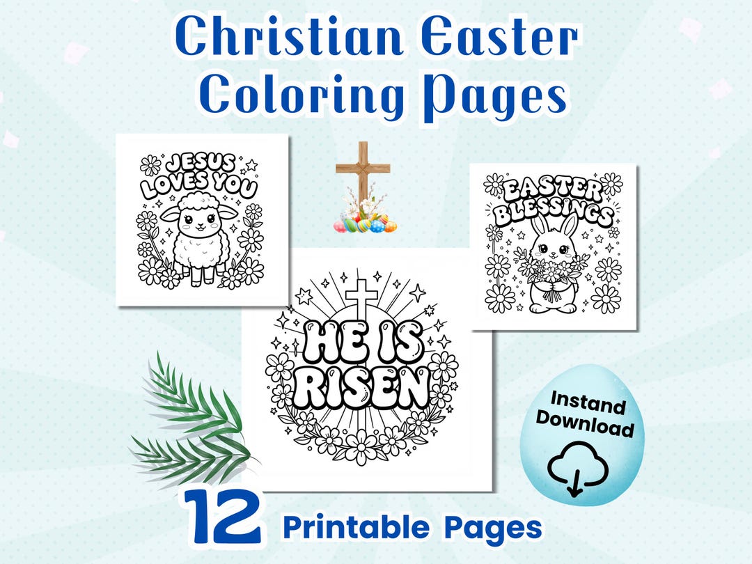 Christian Easter Coloring Pages for Kids | He is Risen & Easter ...