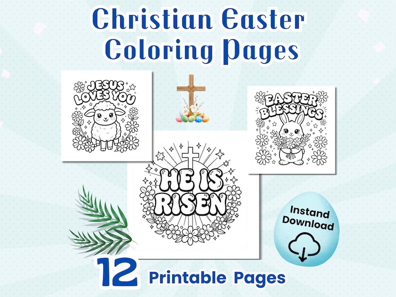 Christian Easter Coloring Pages for Kids | He is Risen & Easter ...
