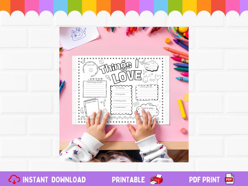 Things I Love Activity Sheet | Printable Valentine's Day Worksheet ...