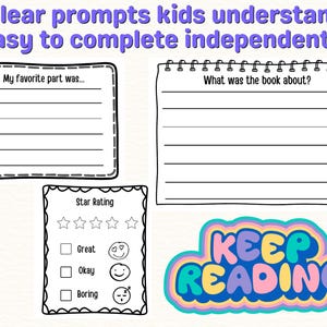 Book Review Template for Kids Ages 8–12 | Simple Printable Reading ...