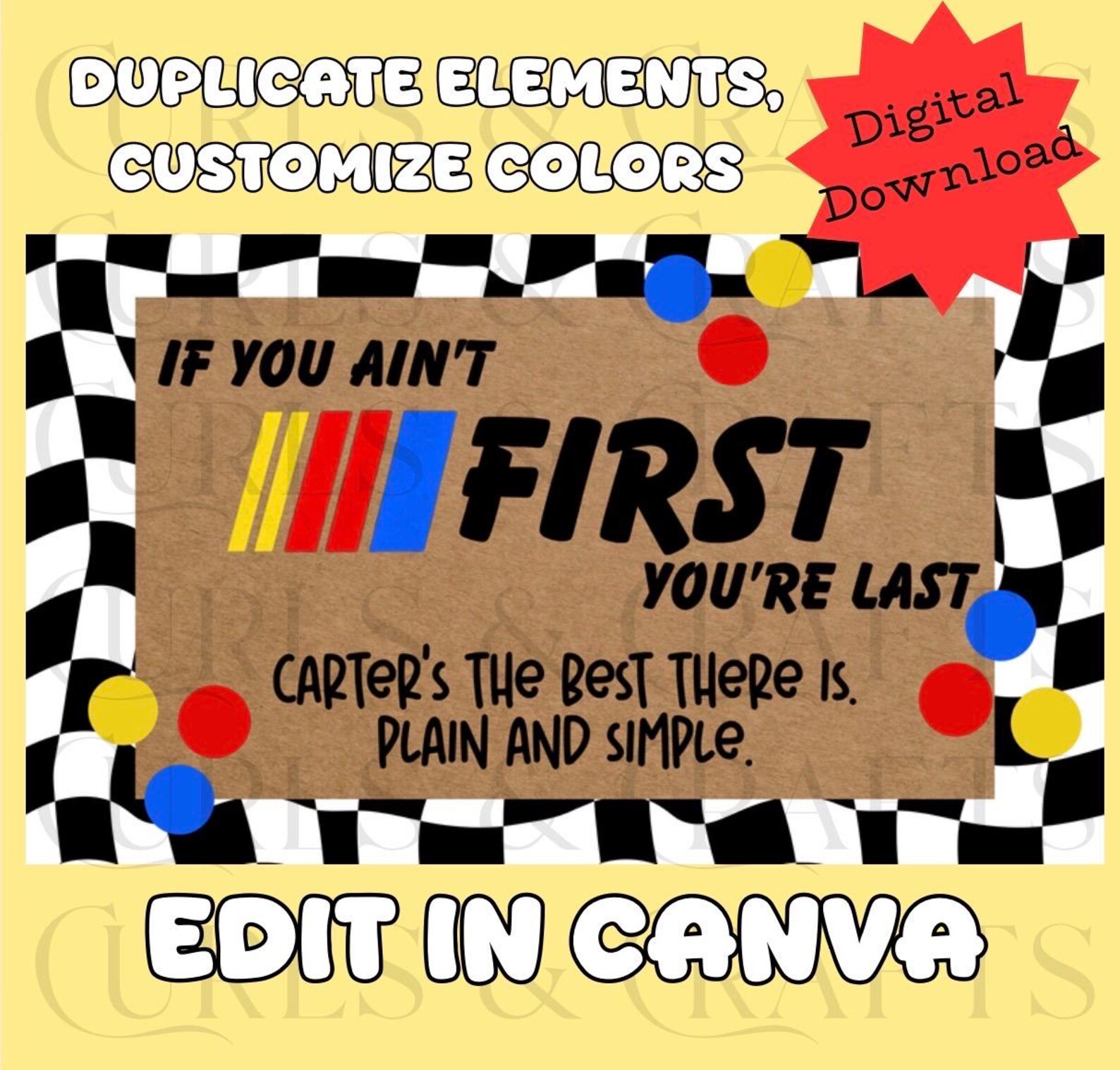 If You Ain’t First You’re Last Banner Mockup | Digital Download ...