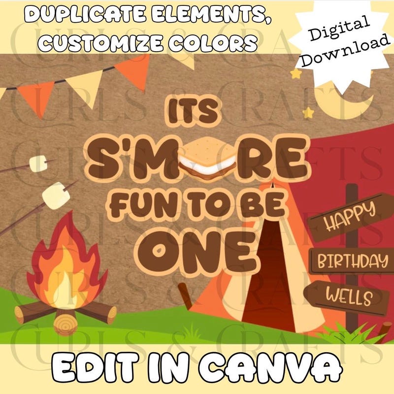 Smore Banner Template - Etsy