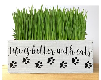 Wood Cat Planter Box - Etsy