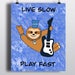 Punk Sloth Guitar Print, 8x10 Print, Cute Gift for Musician, Music ...