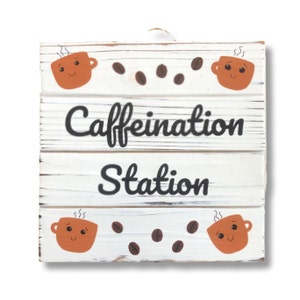Coffee Bar Sign, Caffeination Station, Coffee Lover Gift, Barista ...