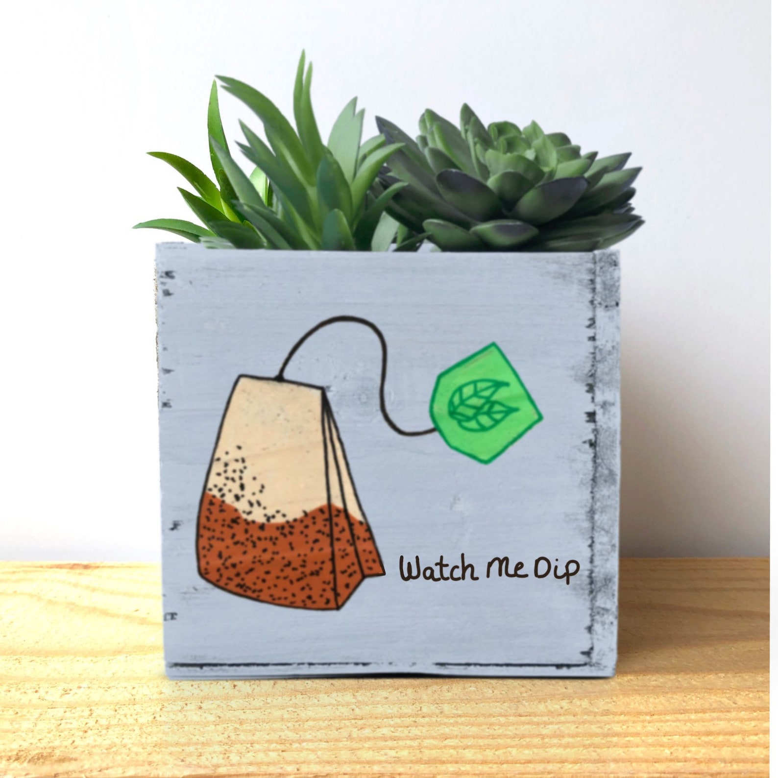 Tea Lover Gift Custom Tea Bag Holder Tea Decor Cute Rustic - Etsy