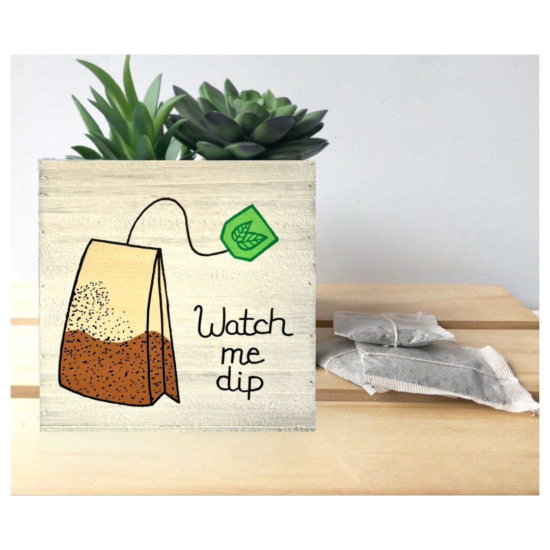 Tea Lover Gift, Custom Tea Bag Holder, Tea Decor, Cute Rustic Kitchen ...