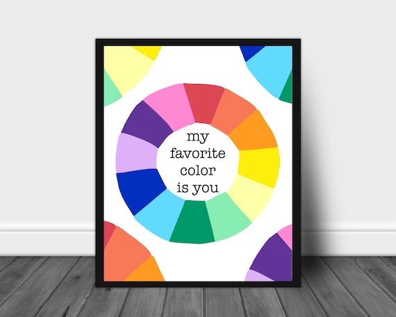 My Favorite Color is You Print 8x10 Gift for Engagement | Etsy