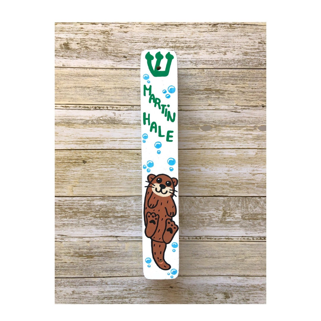 Personalized Sea Otter Mezuzah, Hand Painted Scroll Case, Jewish Gift ...