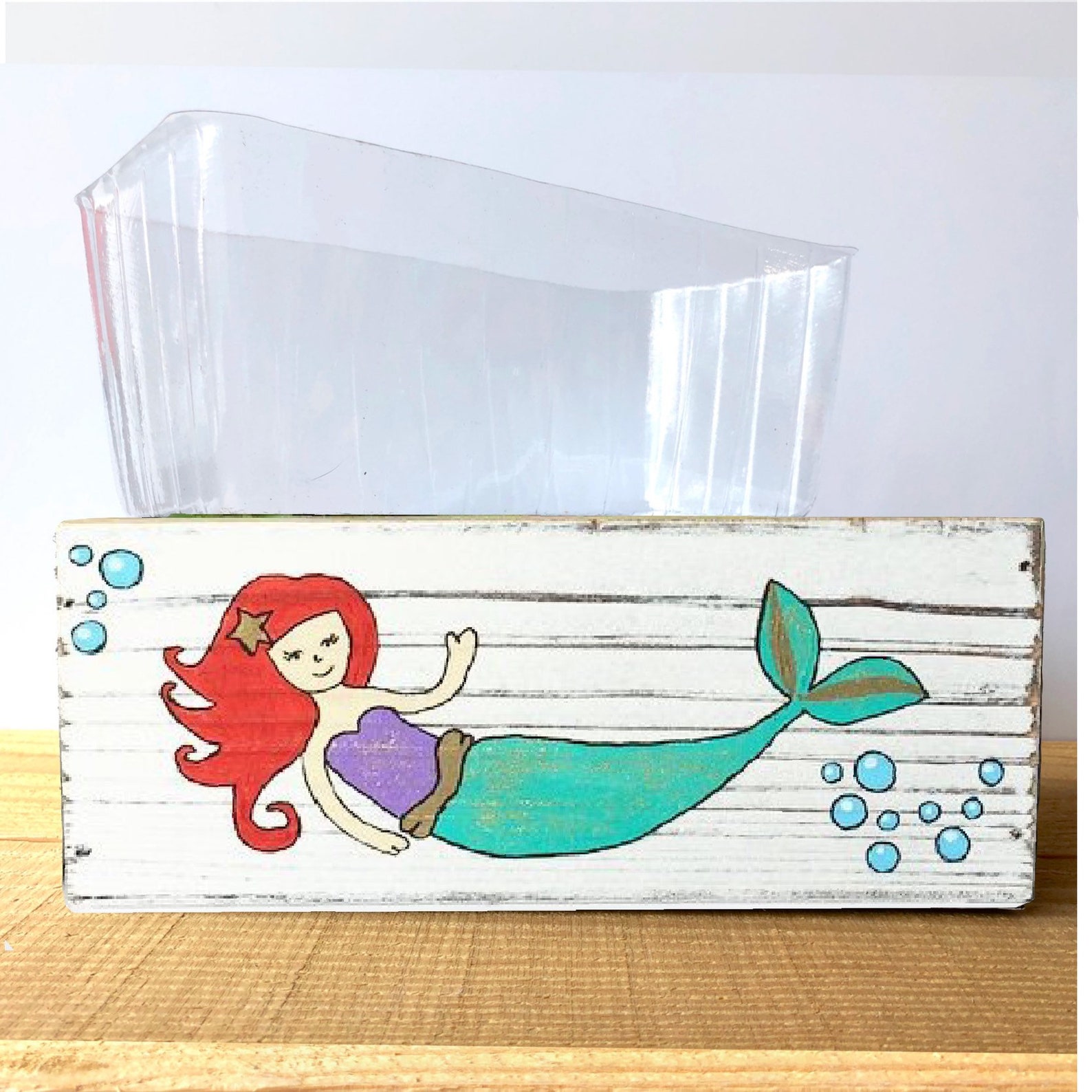 Personalized Mermaid Planter Ocean Theme Rustic Home Decor - Etsy