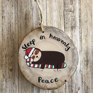 Sloth Ornament, Sleep in Heavenly Peace, Sloth Christmas, Santa Sloth ...