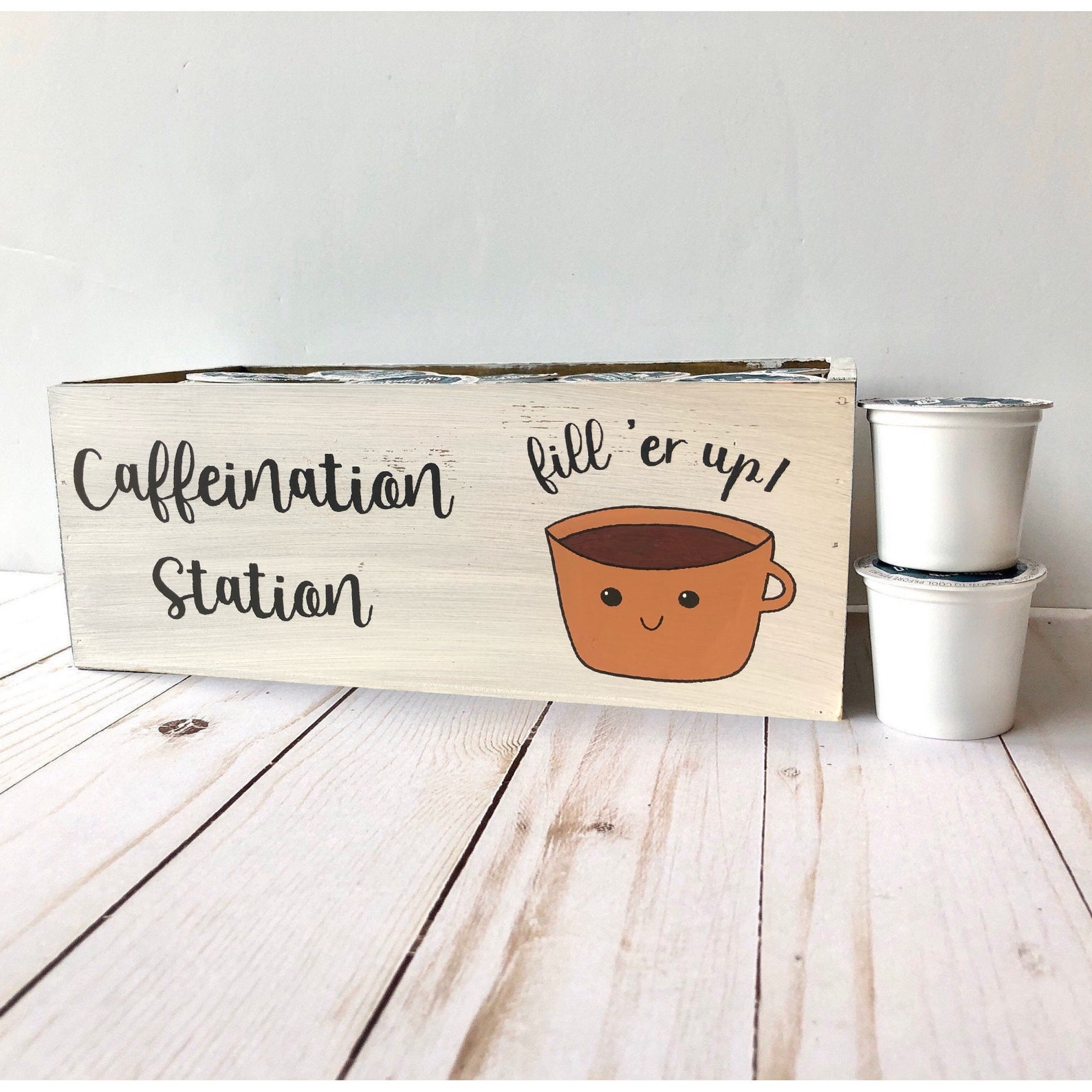 Caffeination Station Cute Coffee Tea Organizer Planter and | Etsy
