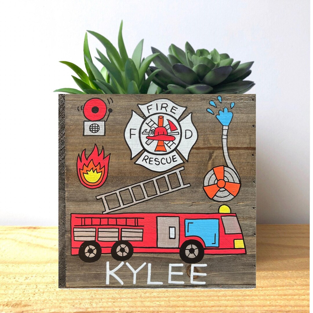 Personalized Fire Fighter Planter Custom Organizer Fireman Appreciation ...