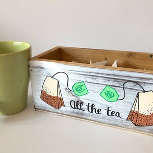 Tea Lover Gift, Custom Tea Bag Holder, Tea Decor, Cute Rustic Kitchen ...