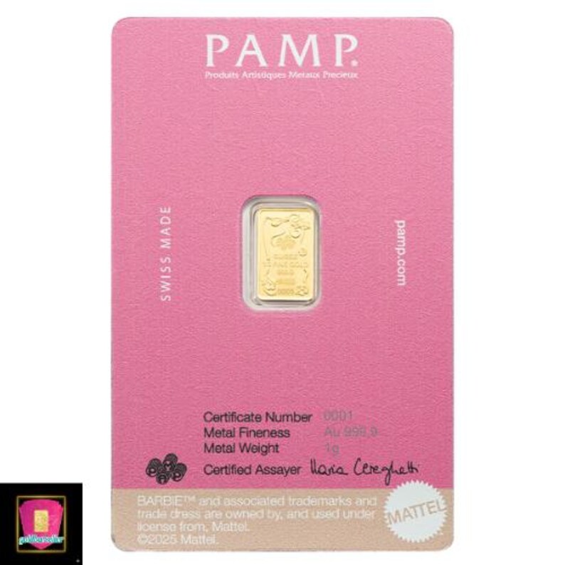 PAMP Suisse 1g Gold Bar .9999 Fine – Iconic Barbie Edition | 24K Pure ...