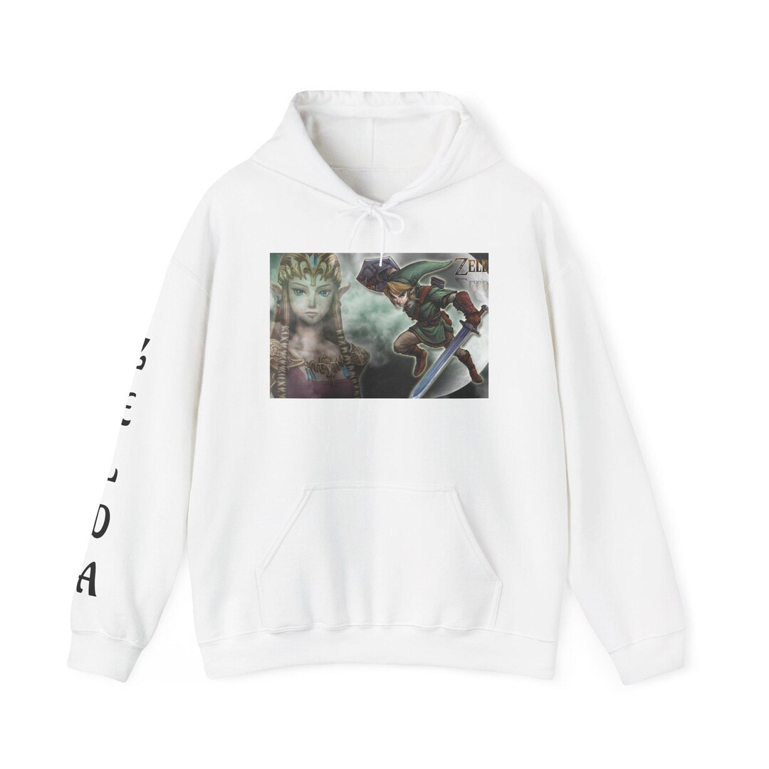 Z Link Battle Scene Hoodie | White Pullover Sweatshirt - Etsy