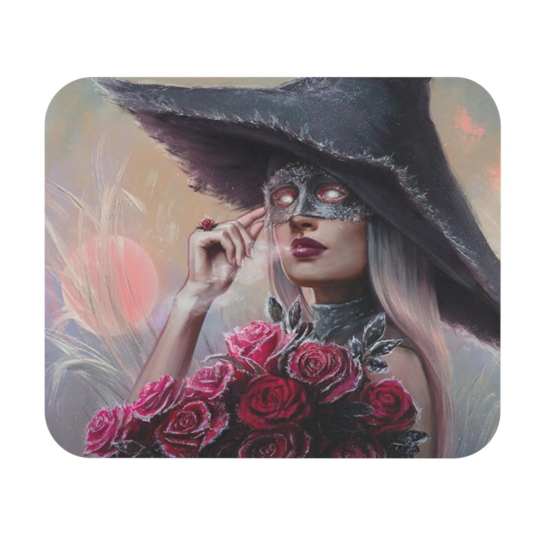 Elegant Witch Mouse Pad - Floral Office Desk Accessory - Etsy