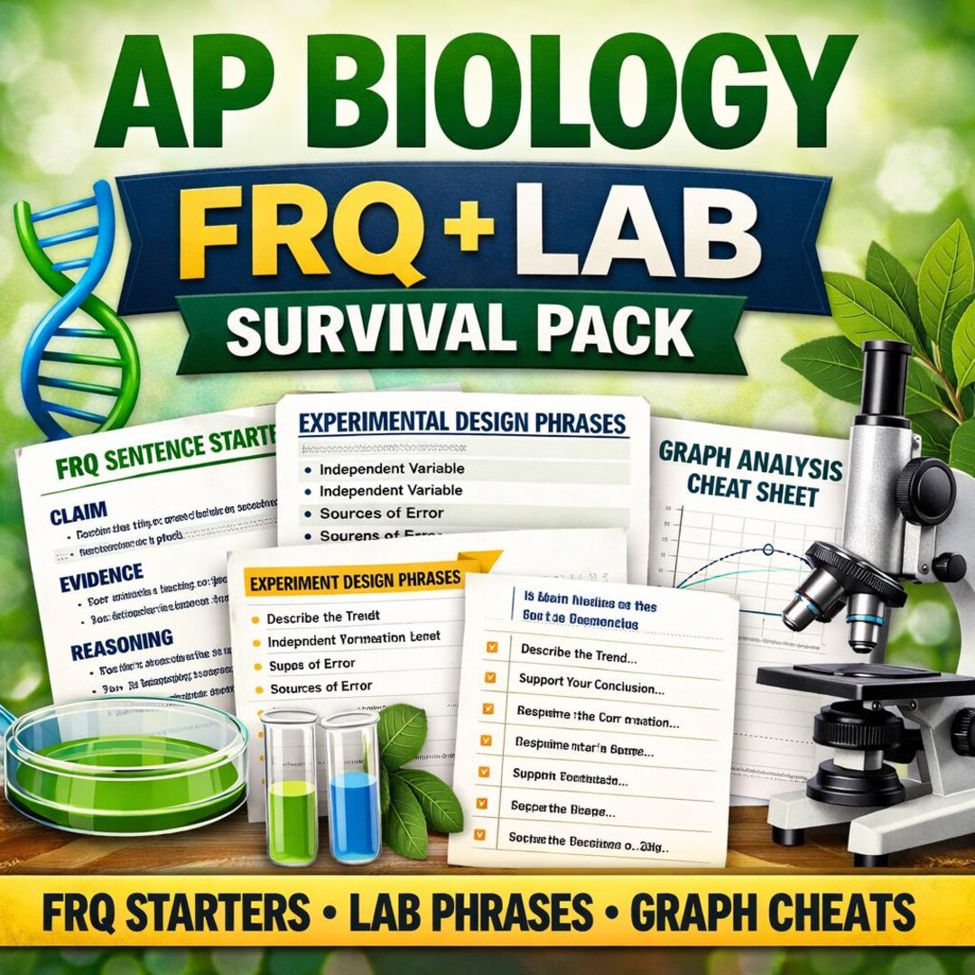 AP Biology FRQ Lab Survival Pack | Exam Prep, Sentence Starters (PDF ...