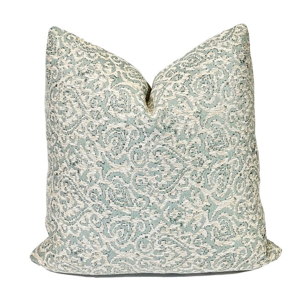 Blue Damask Pillow - Etsy