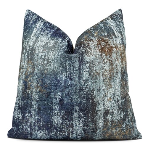Blue Distressed Velvet Pillow Cover - Etsy