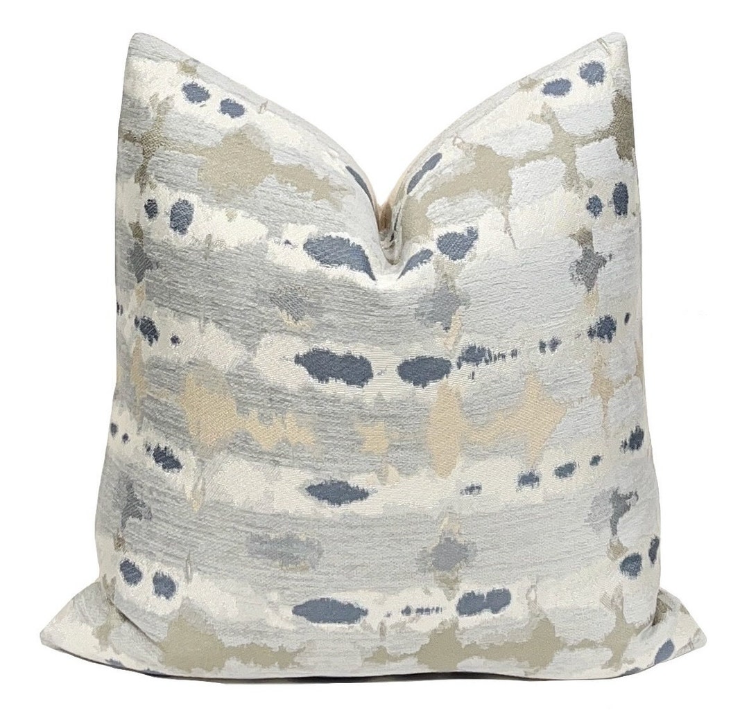Abstract Chenille Woven Lokesh Blue Topaz Pillow | Home Decor Pillow ...